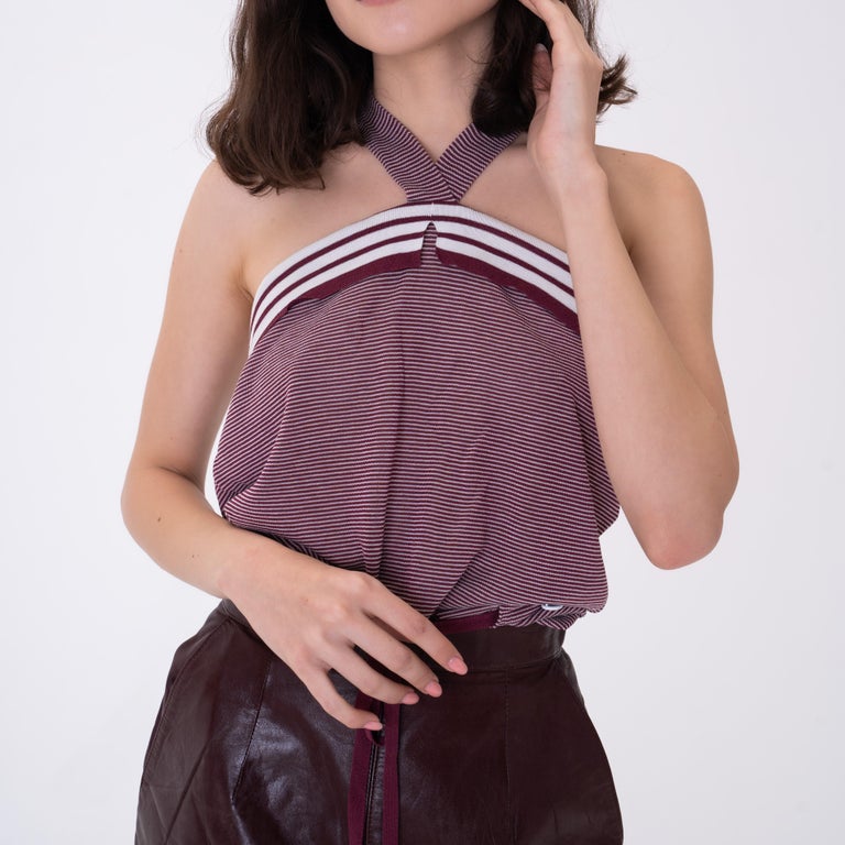 CHANEL 08C 2008 Karl Lagerfeld Halter Neck Stretch Top COCO Line Resort ...