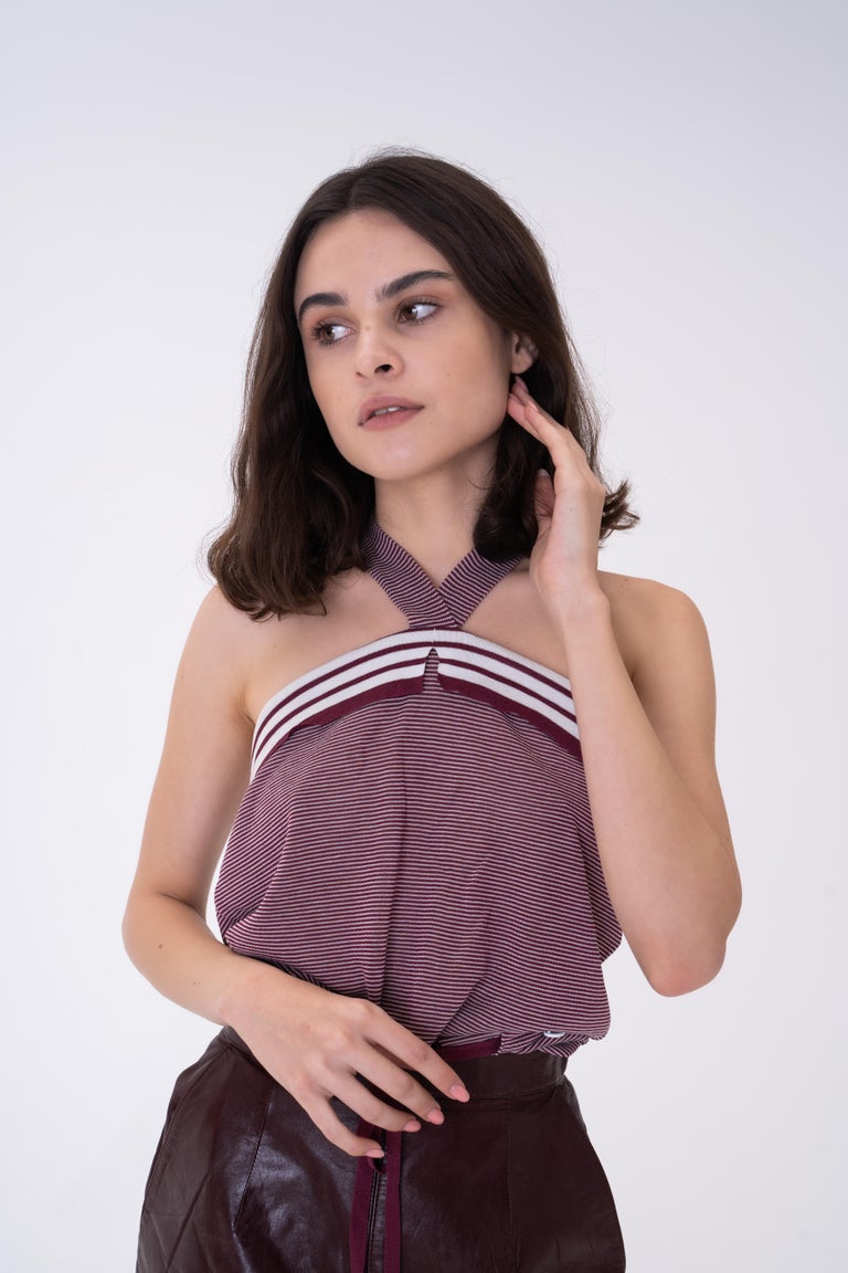 CHANEL 08C 2008 Karl Lagerfeld Halter Neck Stretch Top COCO Line Resort / Cruise For Sale at 1stDibs