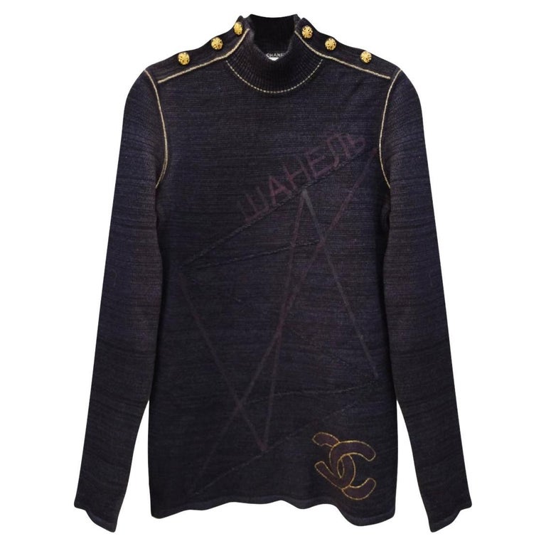 CHANEL 09A CC Moscow – Paris 2009 Karl Lagerfeld sweater pullover rare For Sale at 1stDibs