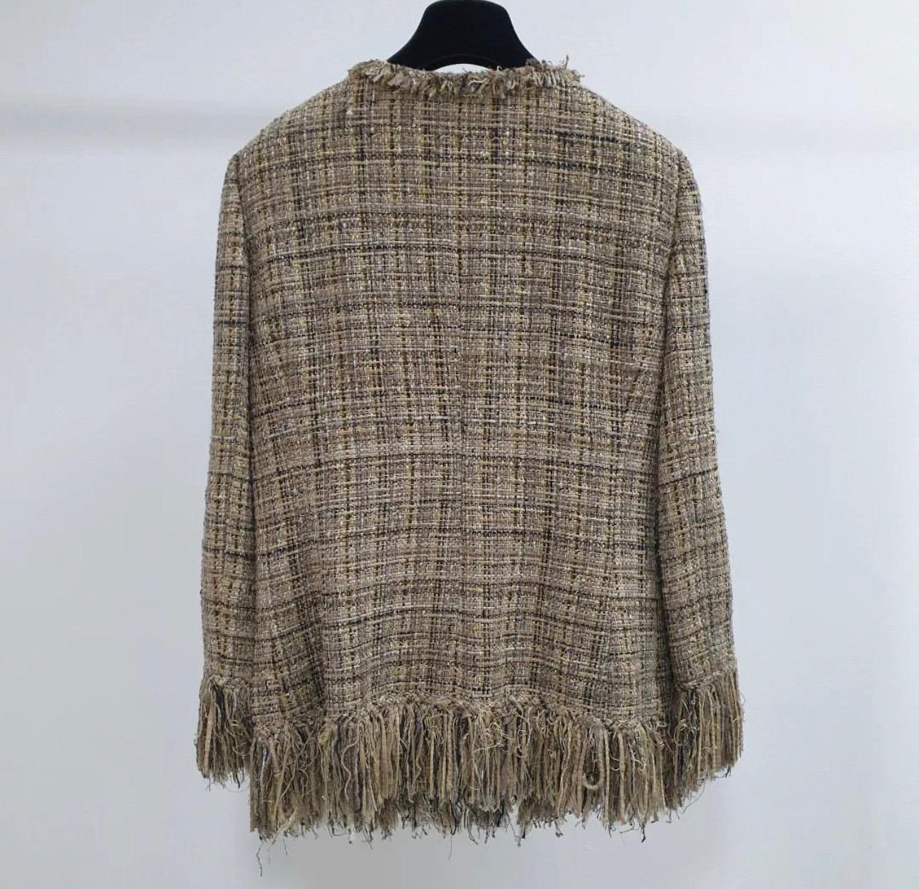 Chanel 10A Fringed Lesage Tweed Jacket For Sale at 1stDibs