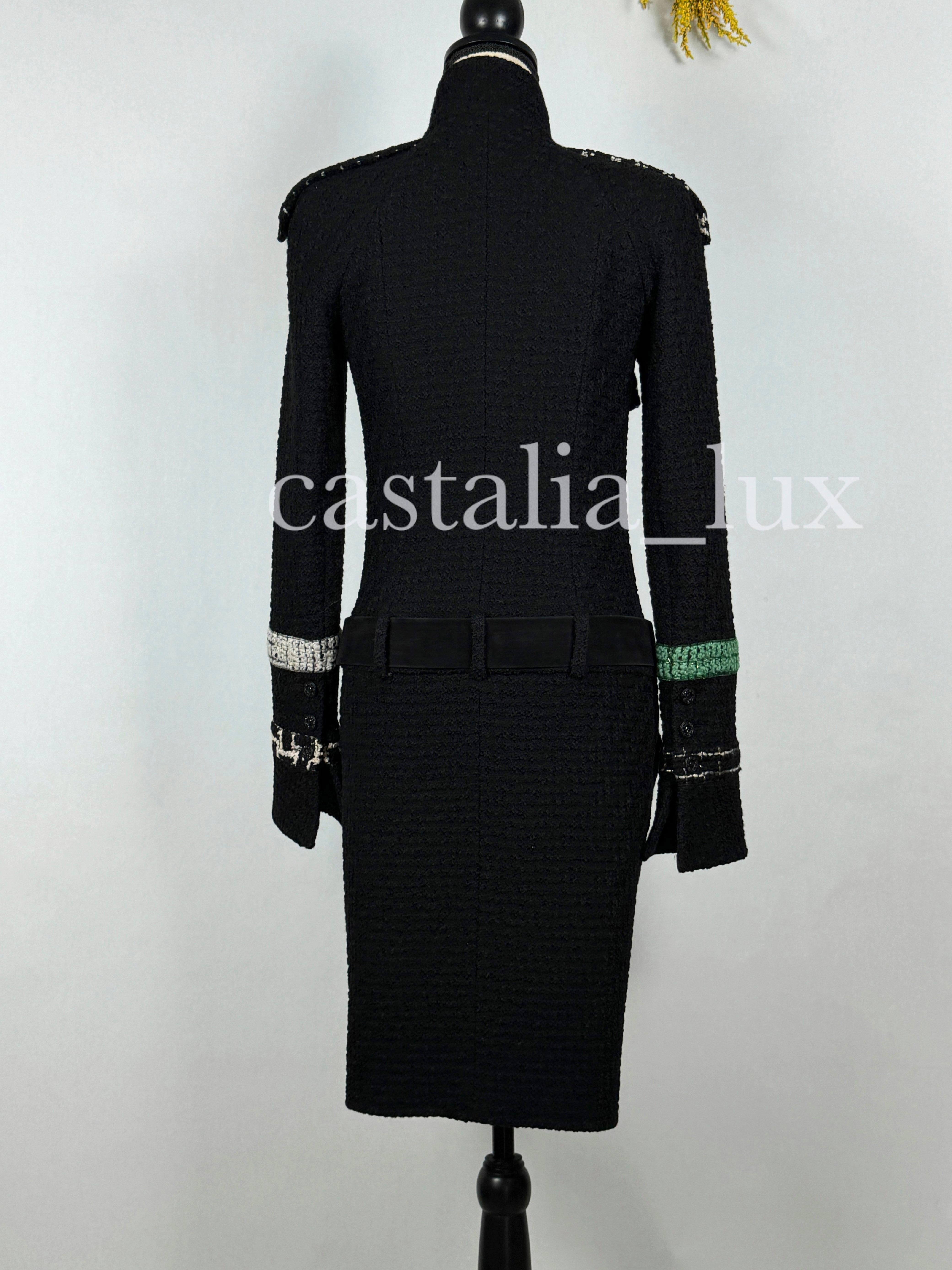 Chanel 10K$ Jewel Belt Black Tweed Coat For Sale at 1stDibs