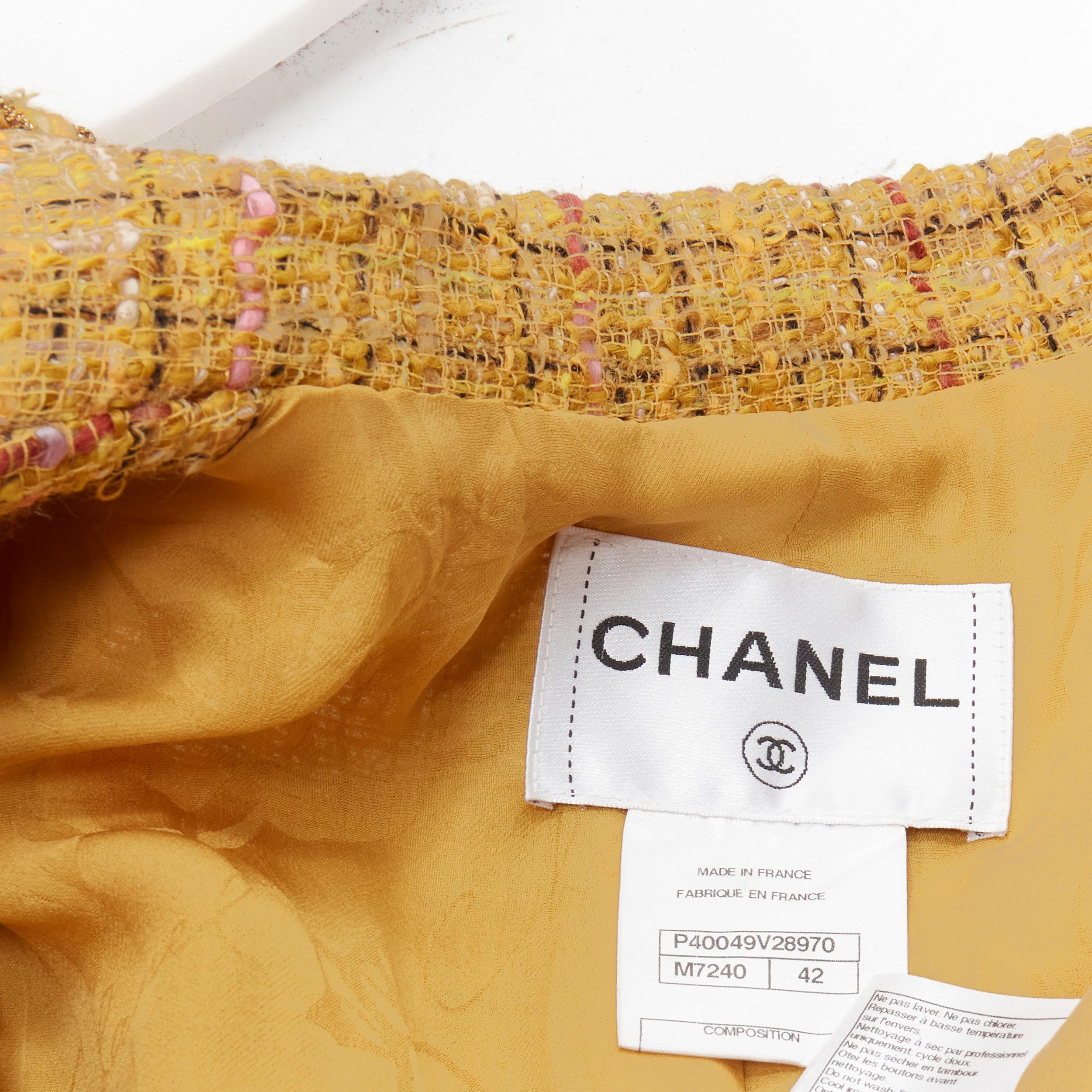 CHANEL 11C fold Fantasy Tweed braid trim 4-pocket blazer jacket FR42 L ...