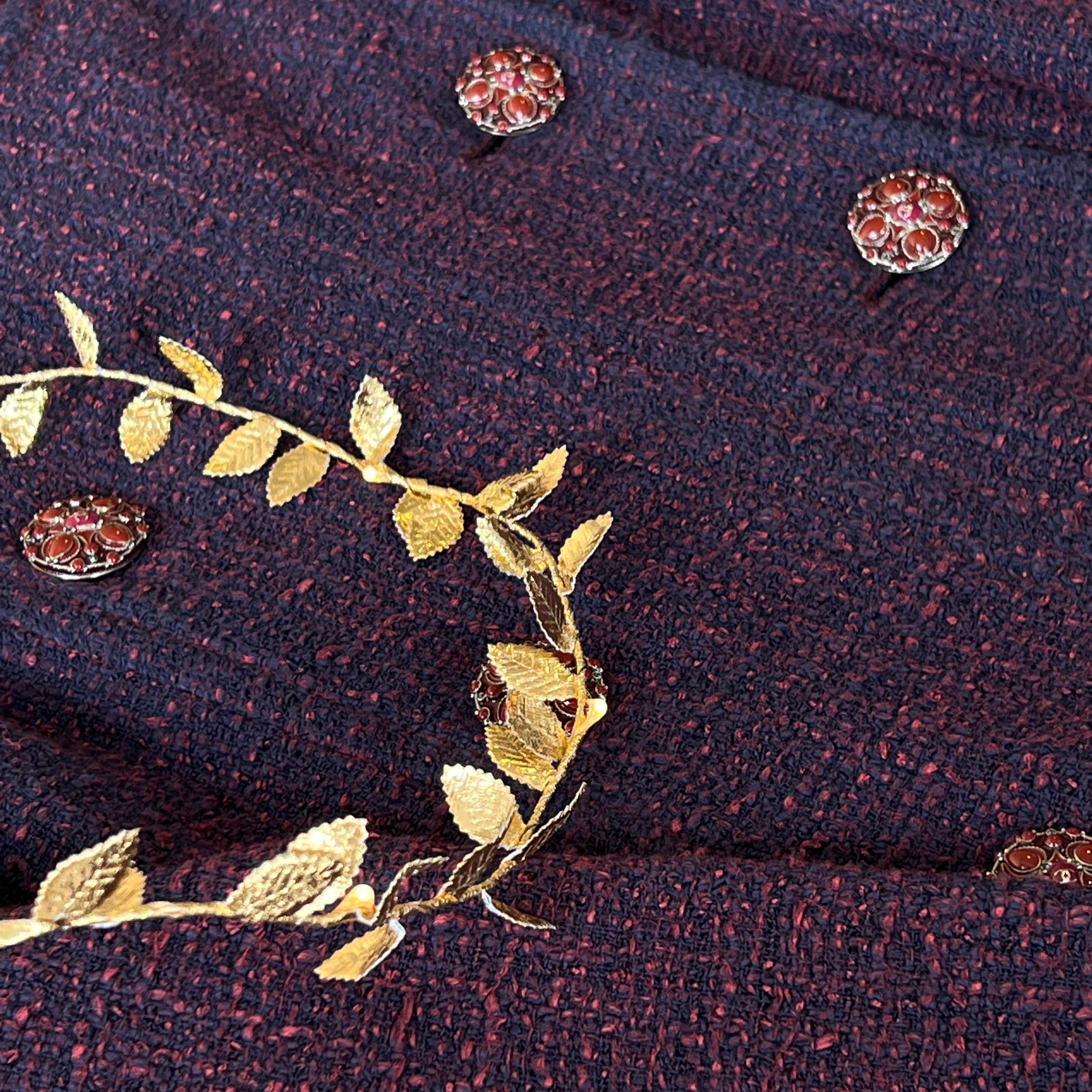 Chanel 12K Jewel Buttons Tweed Coat For Sale at 1stDibs
