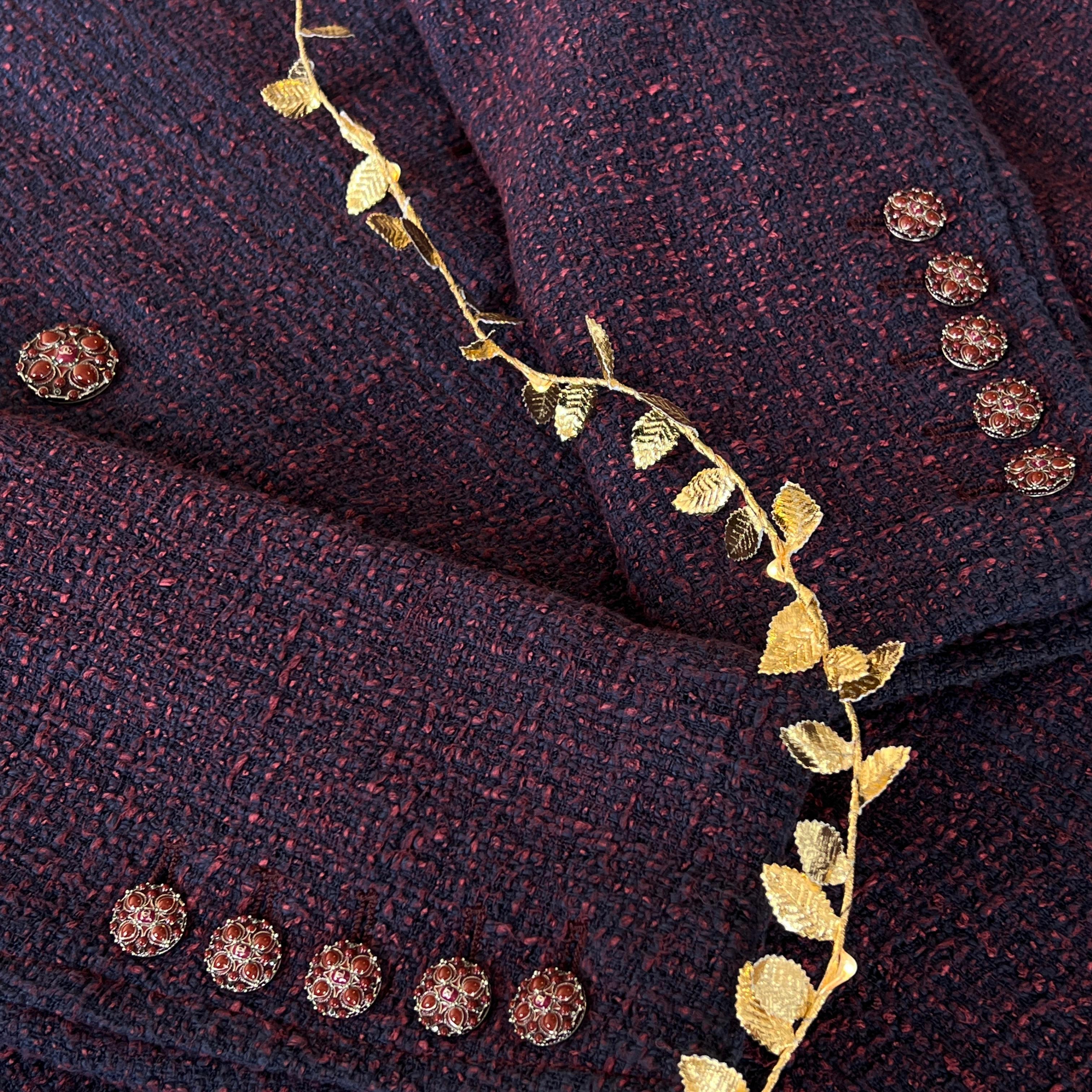 Chanel 12K Jewel Buttons Tweed Coat For Sale at 1stDibs