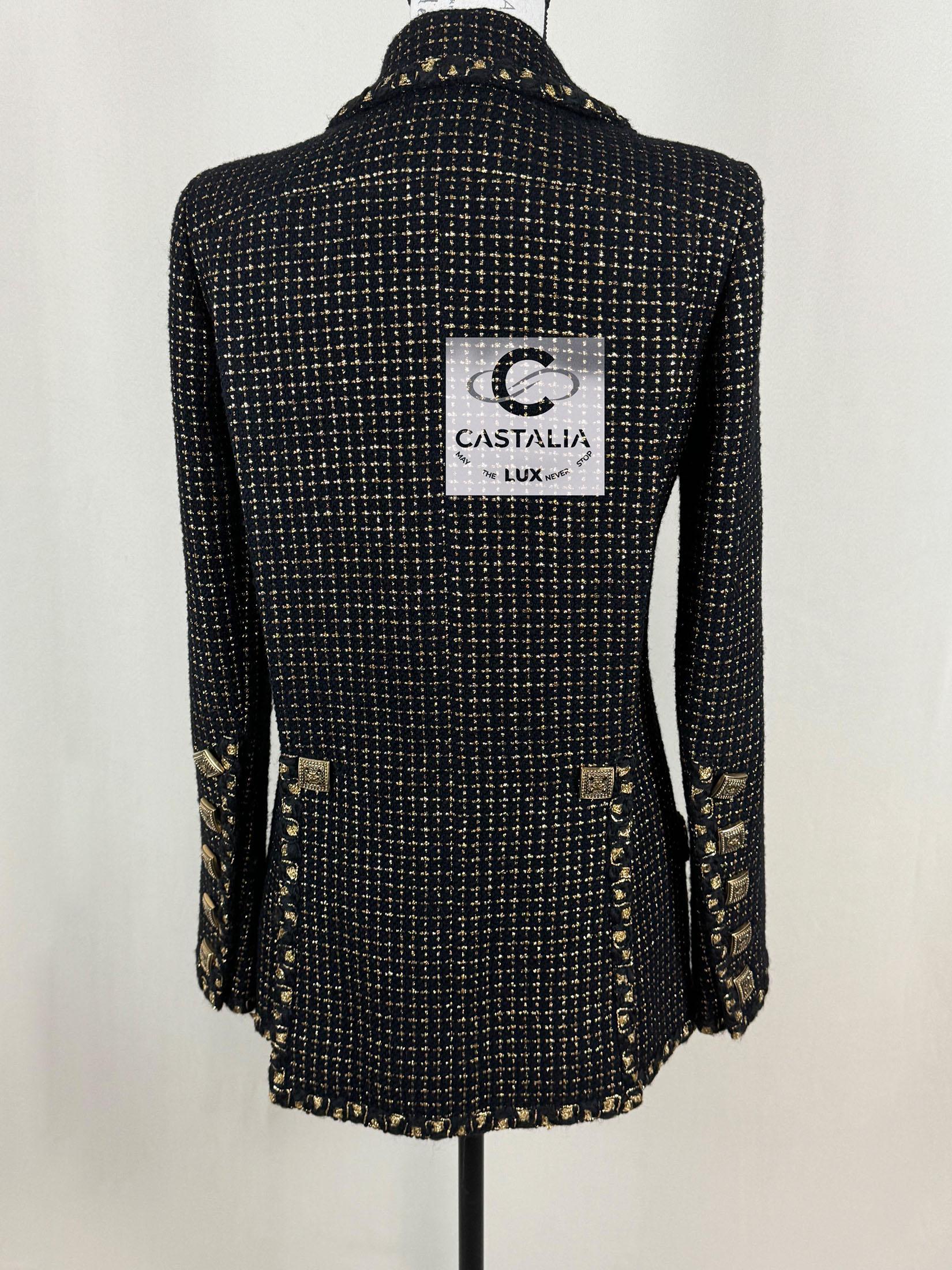 Chanel 12K$ New Black Tweed Jacket with Jewel Buttons For Sale at 1stDibs