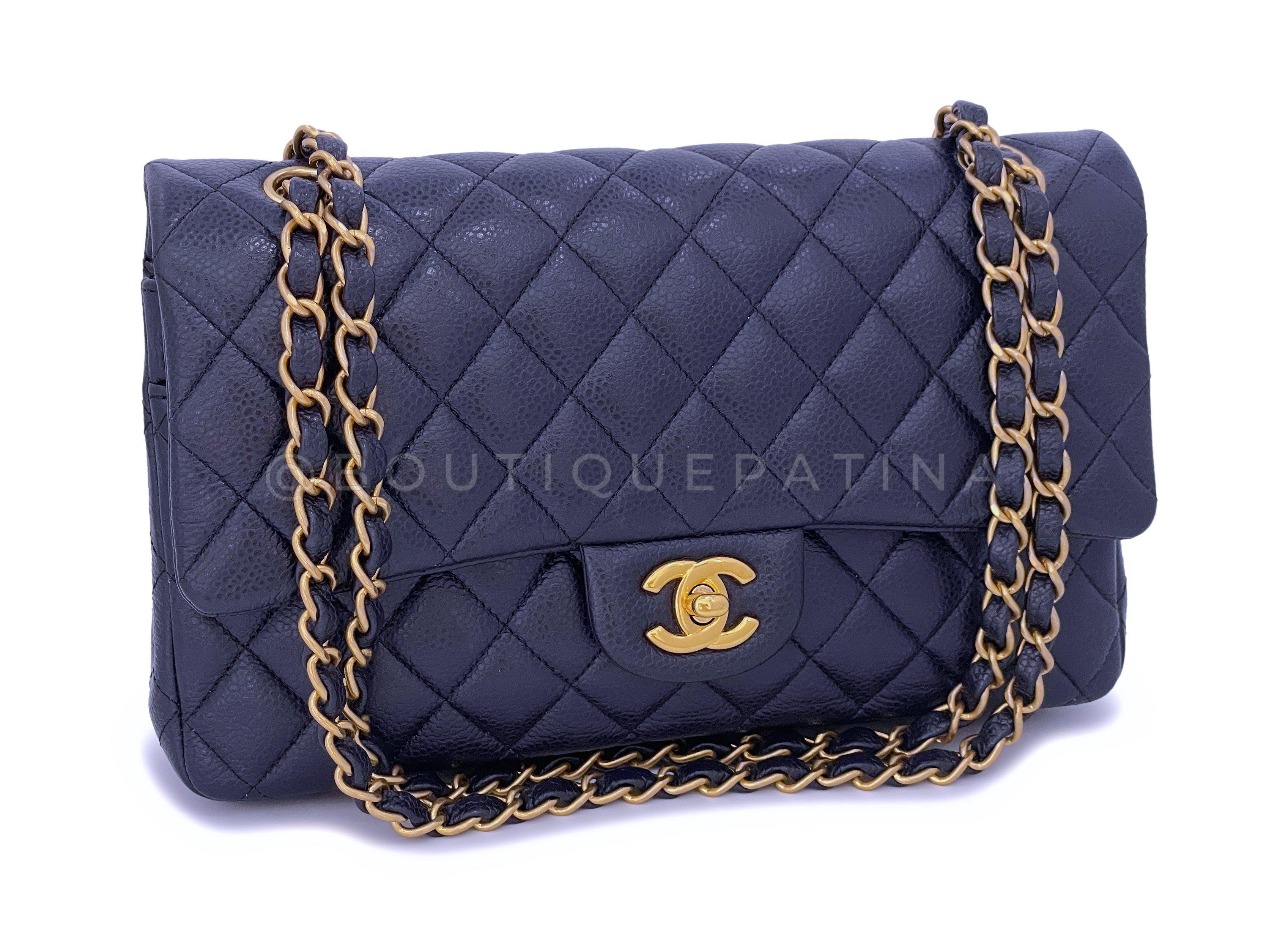 Chanel 16C Navy Blue Caviar Medium Classic Double Flap Bag GHW 66453 ...