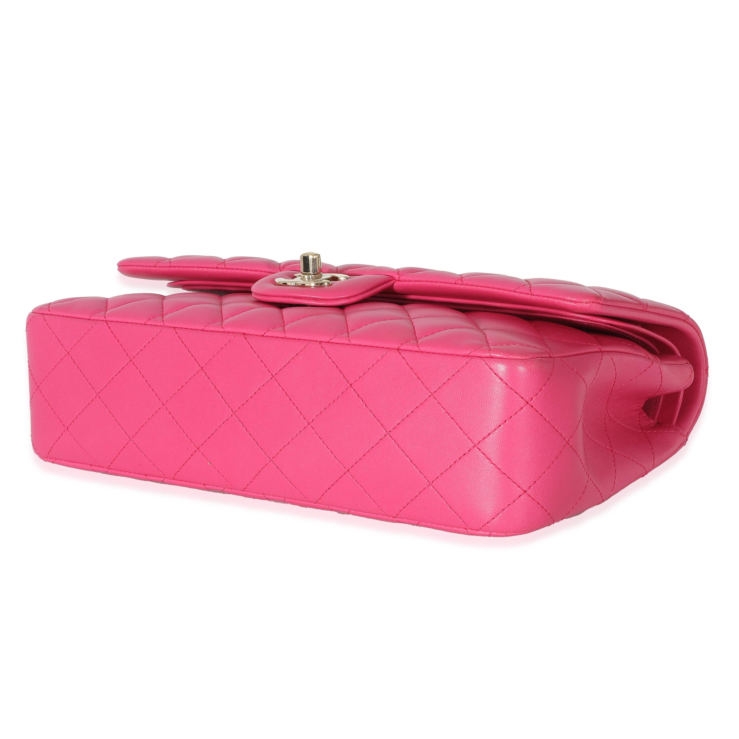 Chanel 16C Pink Quilted Lambskin Medium Classic Double Flap Bag For ...
