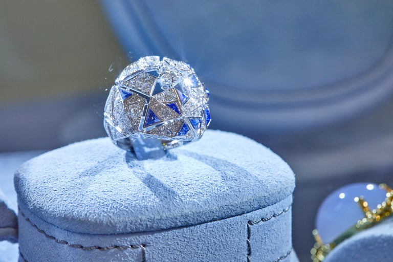 Chanel 18 Karat Gold, Sapphire and Diamond “Muse” Ring, Café Society ...