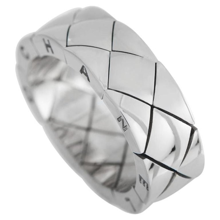 Chanel 18K White Gold Flexible Band Ring For Sale at 1stDibs