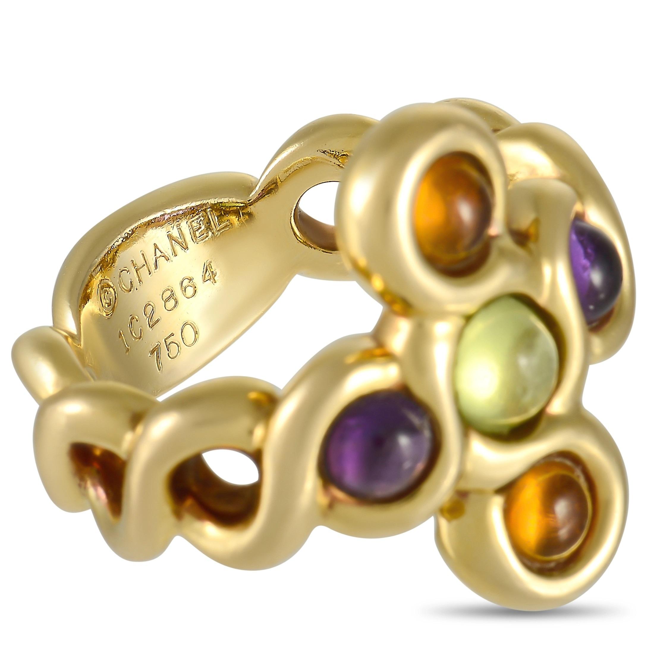 Chanel 18K Yellow Gold Multicolor Gemstone Ring at 1stDibs | chanel ...