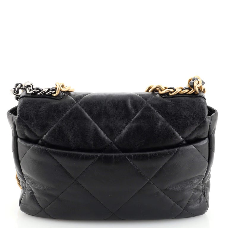 Chanel 19 Flap Bag Quilted Goatskin Large For Sale at 1stDibs