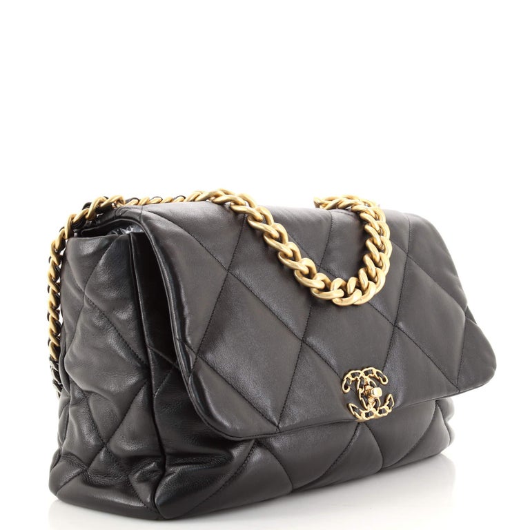 Chanel 19 Flap Bag Quilted Goatskin Maxi at 1stDibs