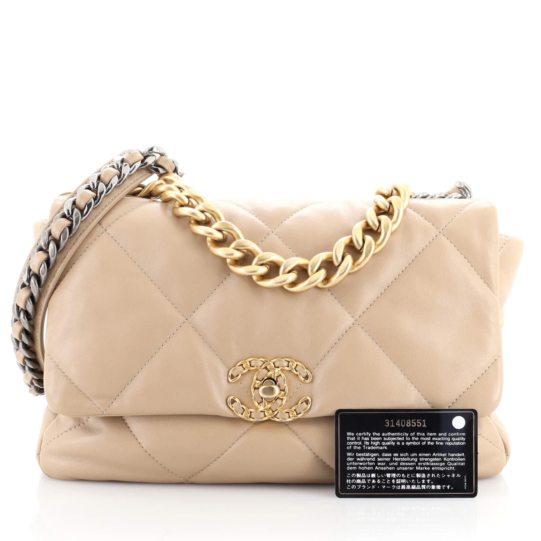Chanel 19 Flap Bag Quilted Lambskin Large at 1stDibs