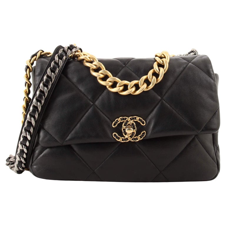 Chanel 19 Flap Bag Quilted Lambskin Large For Sale at 1stDibs