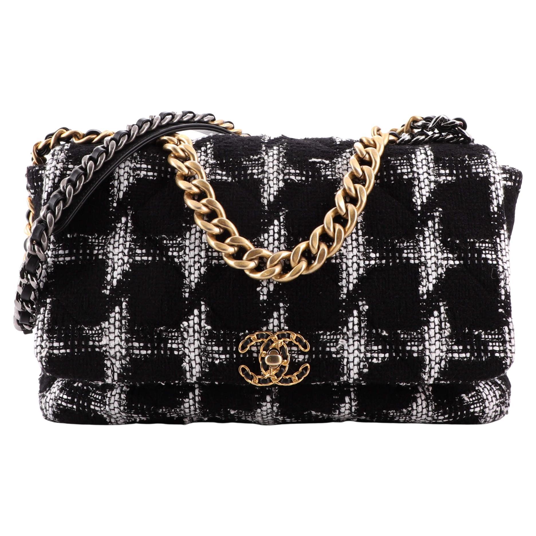Chanel 19 Flap Bag Quilted Tweed Maxi For Sale at 1stDibs | chanel 19 ...