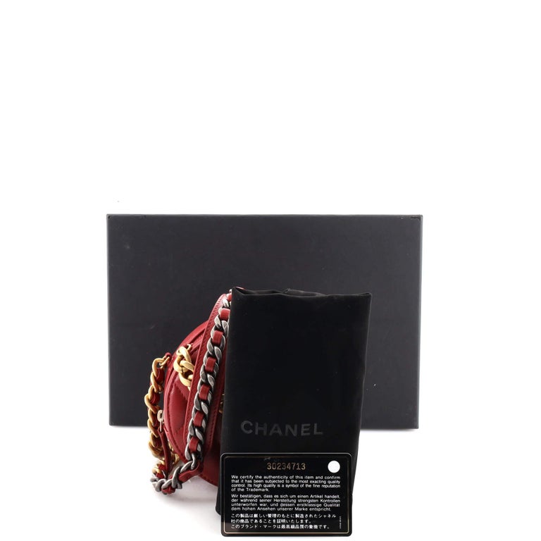 Chanel 19 Round Clutch with Chain Quilted Lambskin at 1stDibs