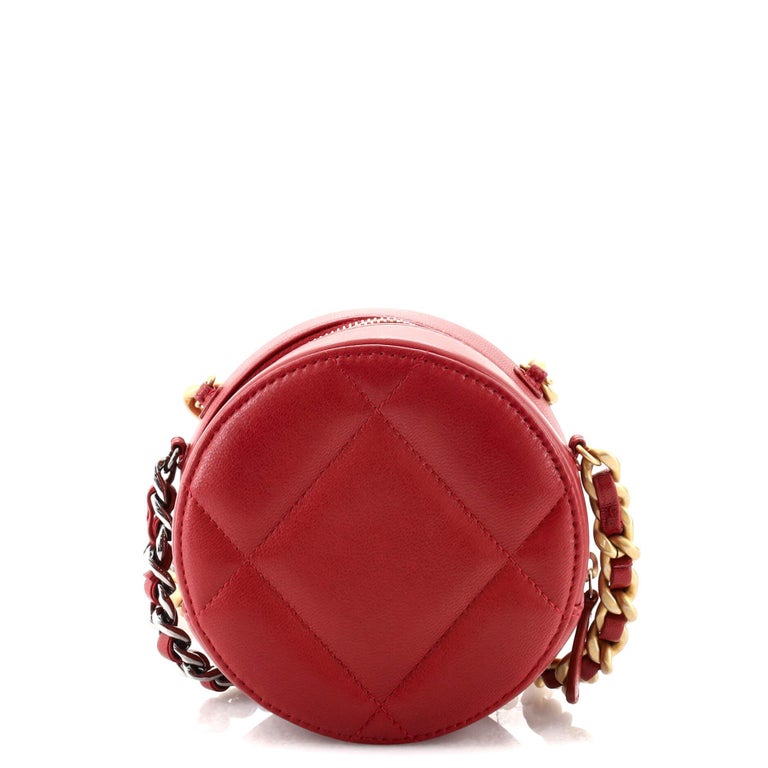 Chanel 19 Round Clutch with Chain Quilted Lambskin at 1stDibs