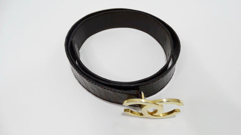 Chanel 1980s CC Crocodile Fashion Belt at 1stDibs | chanel belt, coco ...