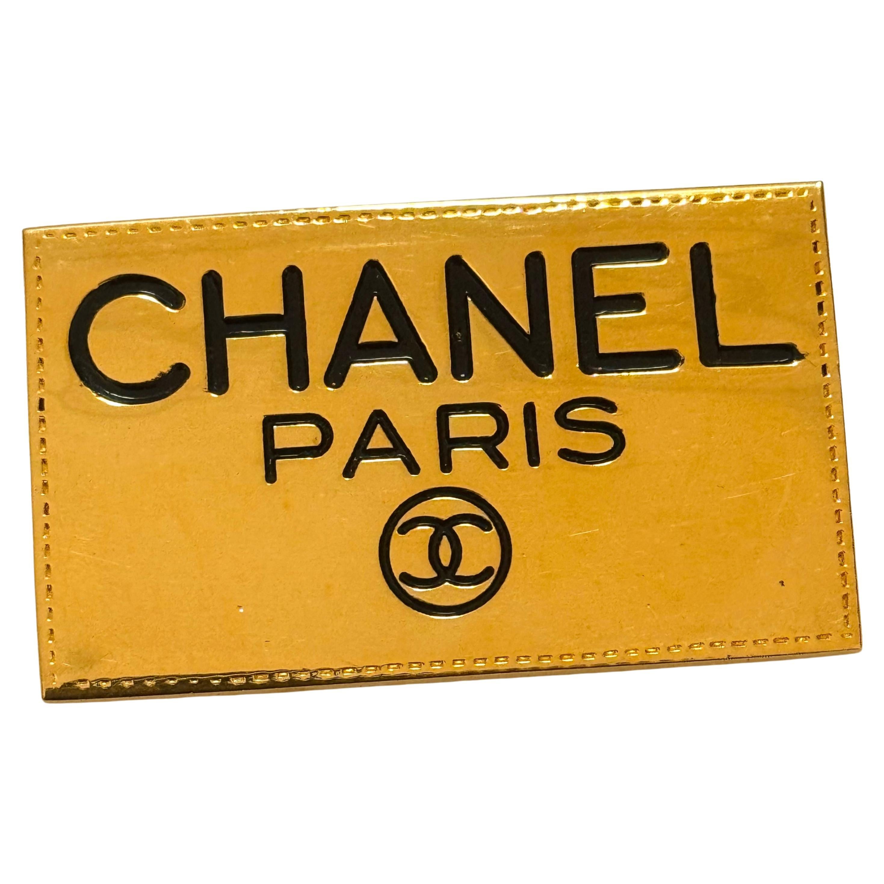 Chanel 1980’s large badge brooch For Sale at 1stDibs