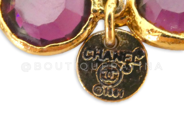 Chanel 1981 Vintage Violet Purple Chicklet Necklace 66610 For Sale at ...