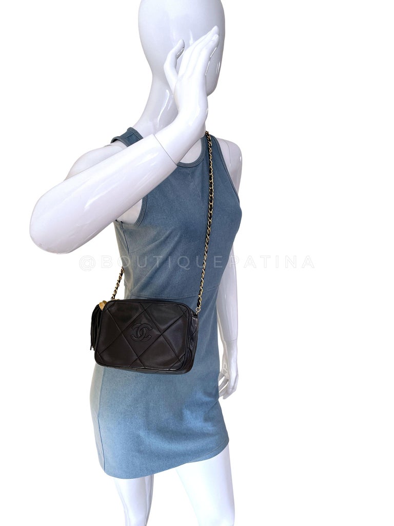 Chanel 1987 Vintage Black Mini Camera Case Bag 24k GHW Lambskin 66971 ...