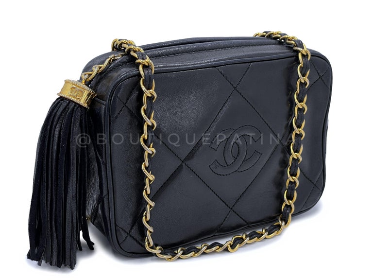 Chanel 1987 Vintage Black Mini Camera Case Bag 24k GHW Lambskin 66971 ...