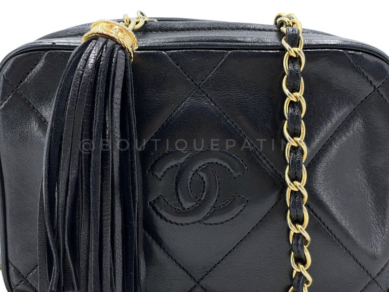 Chanel 1987 Vintage Black Mini Camera Case Bag 24k GHW Lambskin 66971 ...
