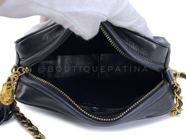 Chanel 1987 Vintage Black Mini Camera Case Bag 24k GHW Lambskin 66971 ...