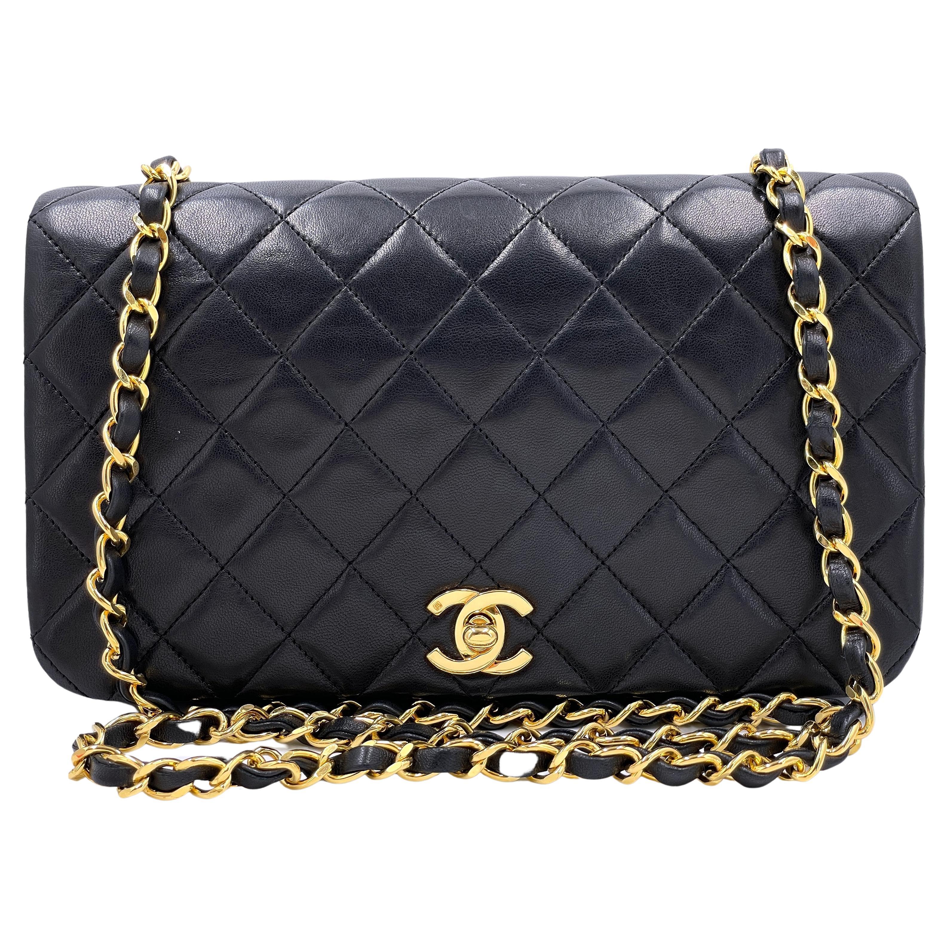 Chanel 1989 Vintage Black Full Flap Quilted Shoulder Bag 24k GHW ...