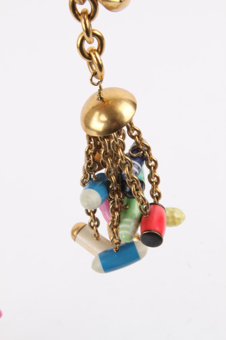 Chanel 1991 Fall/Winter Gold Chain Multicolour Pill Capsule Belt Very ...