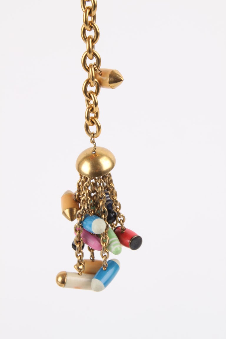 Chanel 1991 Fall/Winter Gold Chain Multicolour Pill Capsule Belt Very ...