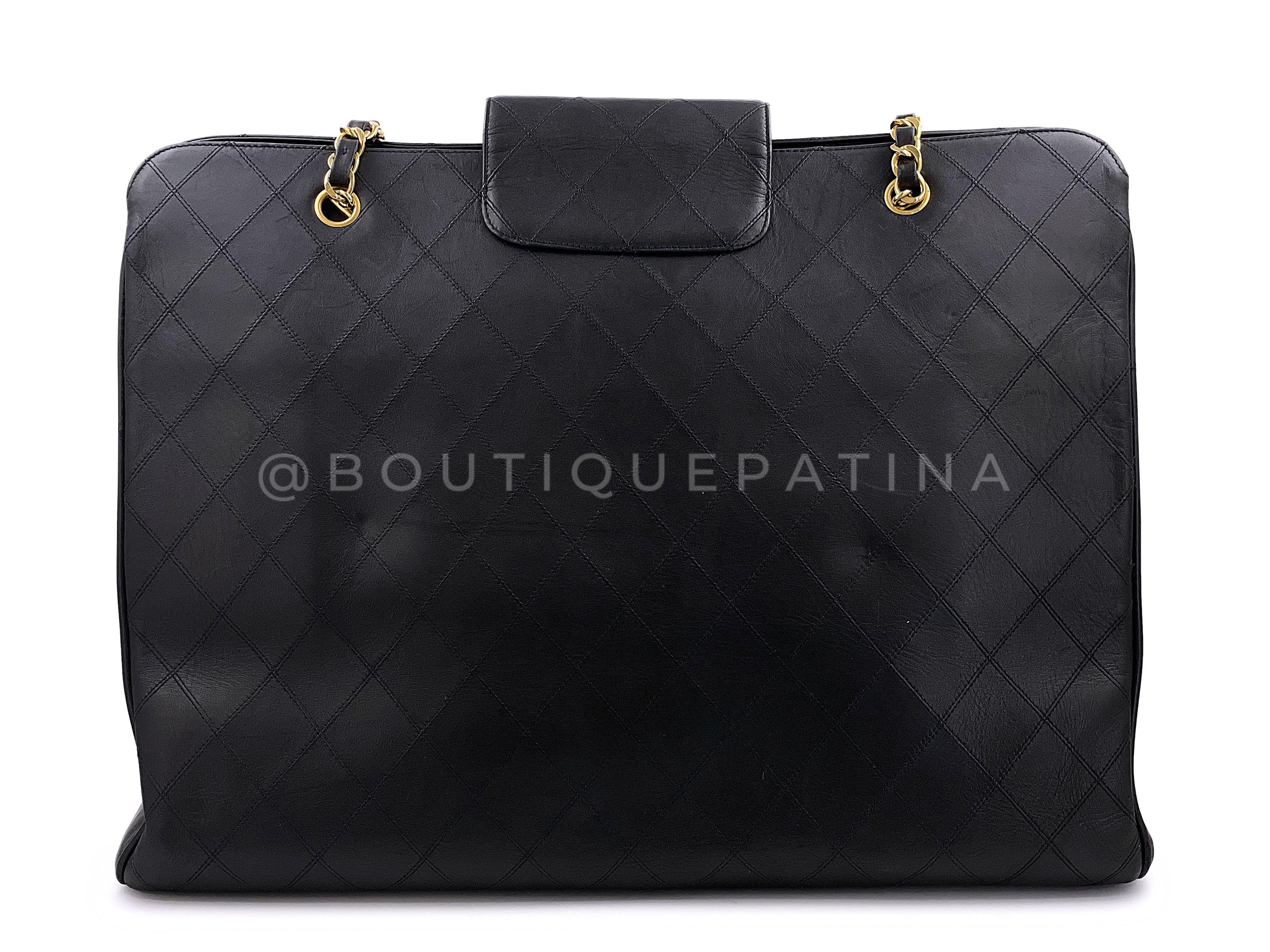 Chanel 1994 Black Quilted Supermodel XL Weekender Tote Bag 24k GHW ...