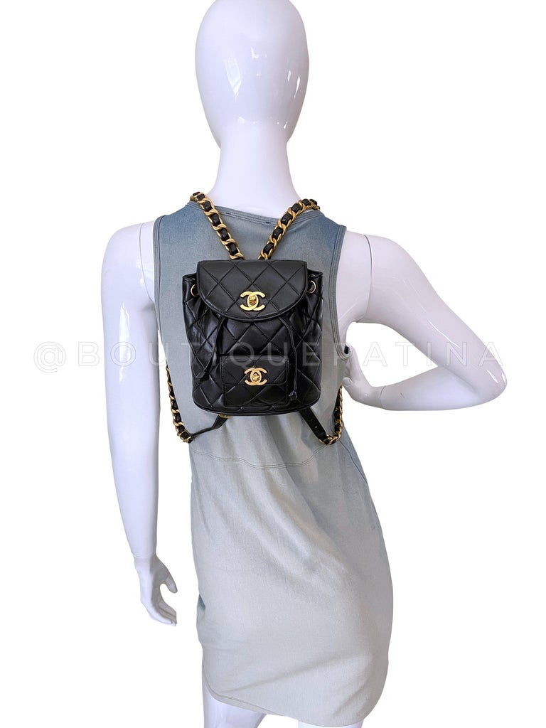 Chanel 1994 Vintage Black Mini Duma Backpack Bag 24k GHW 66383 For Sale ...