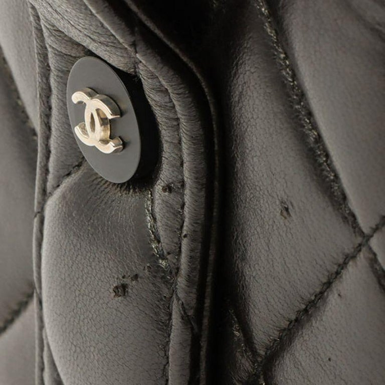 Chanel 1997 Made Logo Plate Box Hand Bag Black For Sale at 1stDibs