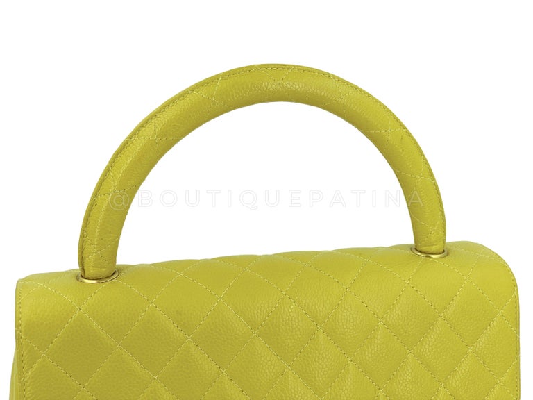 Chanel 1997 Vintage Chartreuse Green Caviar Kelly Medium Flap Parent ...