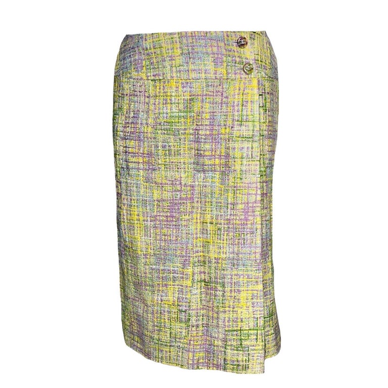 CHANEL 1998 Tweed Dress Jacket Skirt Suit Ensemble Set - 3 PCS as seen ...