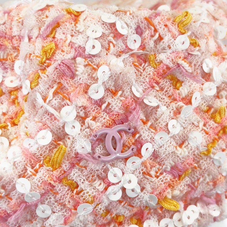 CHANEL 19C 2019 Cruise Iconic Tweed and Sequin Beret Hat CC Logo Size S ...