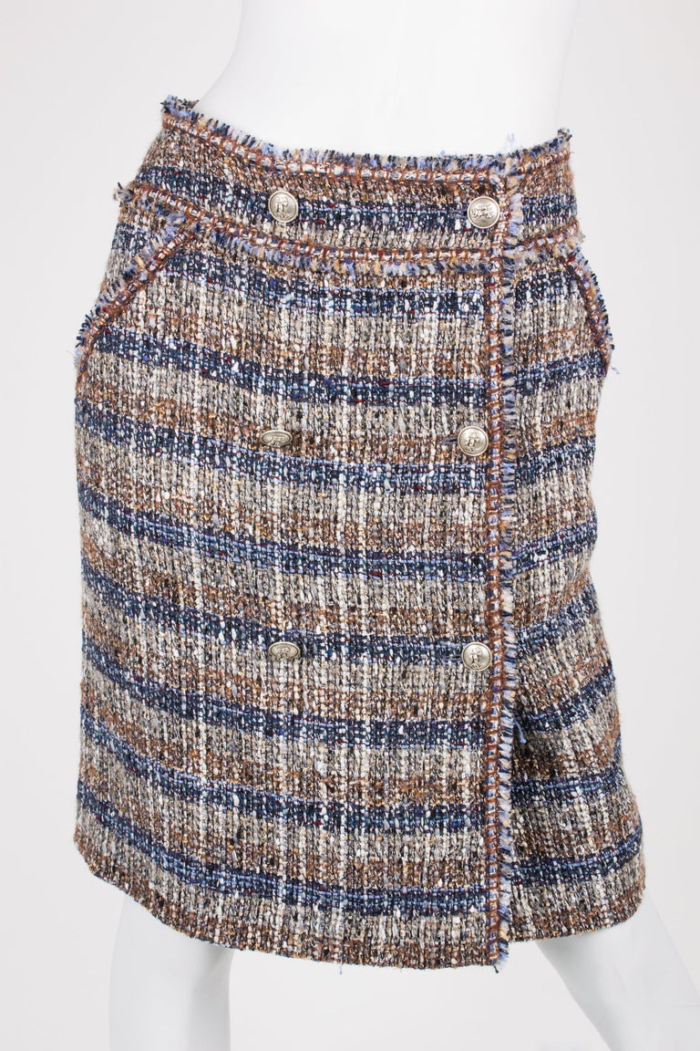 Chanel 2-piece suit - blue/brown/grey/silver For Sale at 1stDibs ...