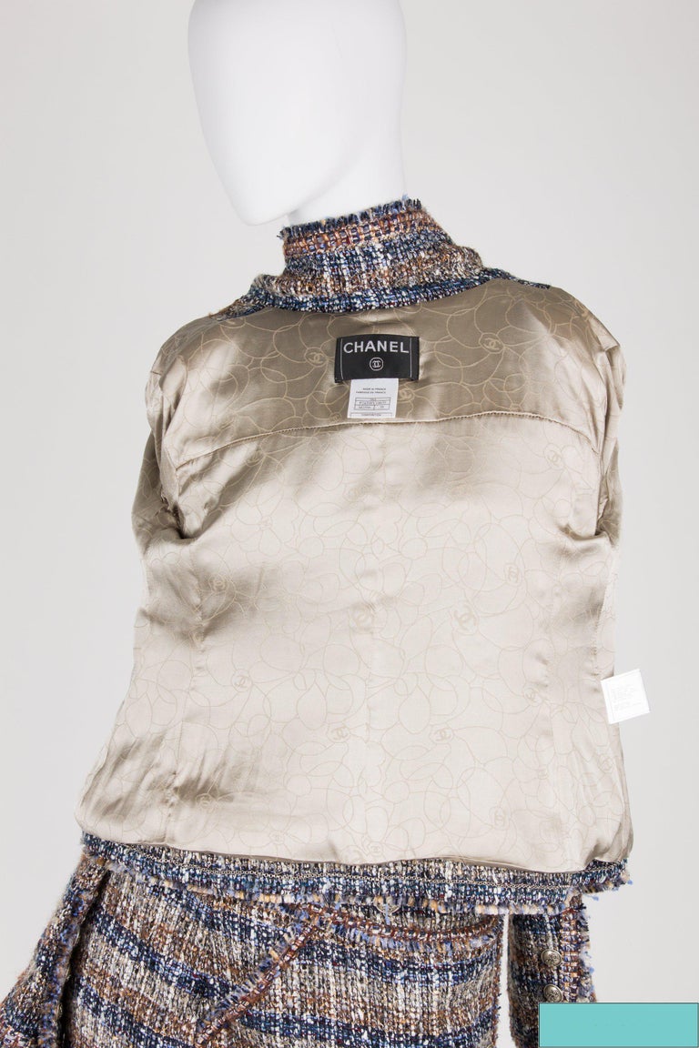 Chanel 2-piece suit - blue/brown/grey/silver For Sale at 1stDibs ...