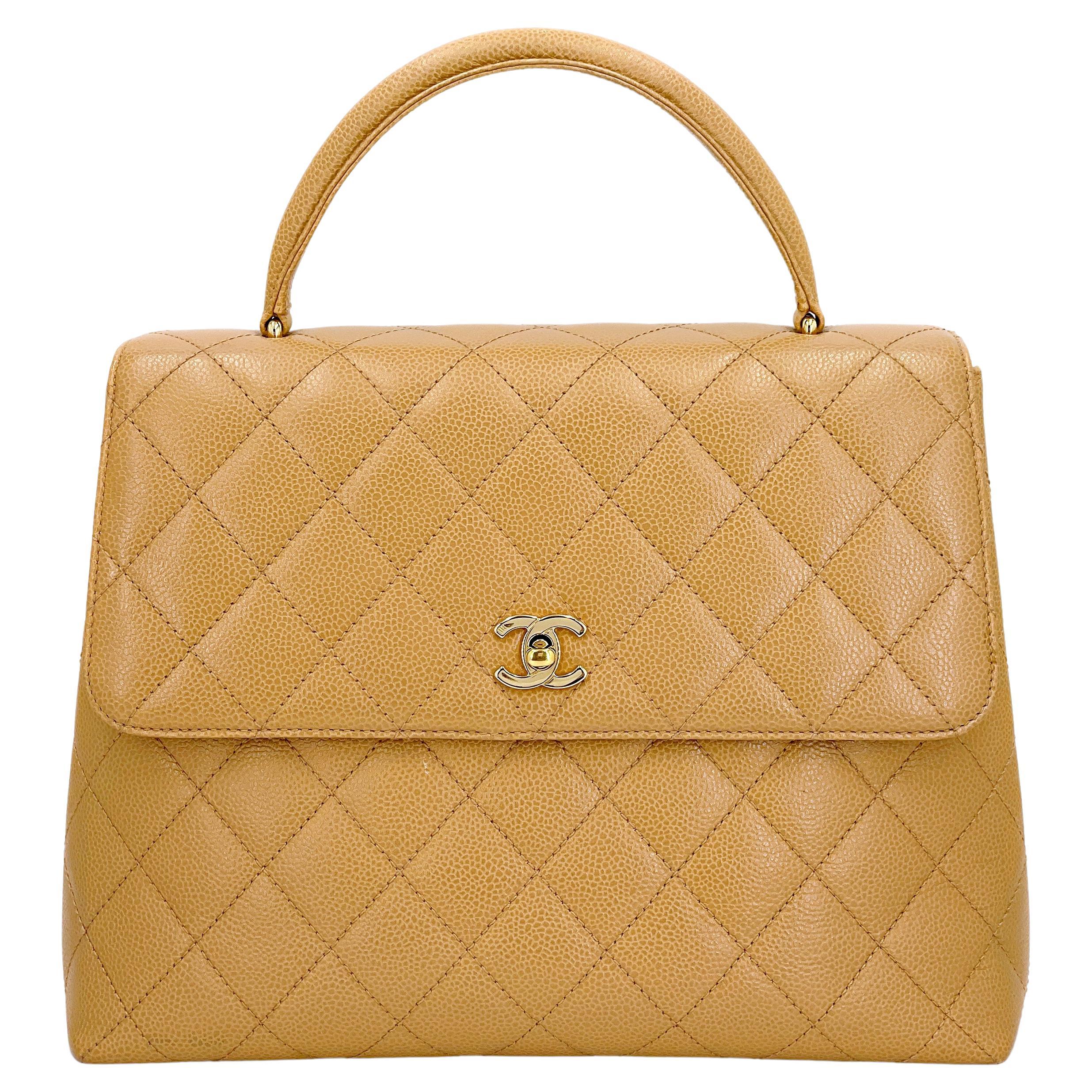 Chanel Vintage Black Caviar Kelly Flap Bag SHW 66026 For Sale at ...