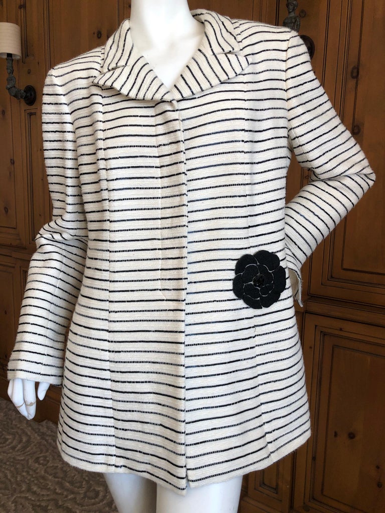 Chanel 2001 Cruise Collection Sequin Accented Jacket with Camelia For ...