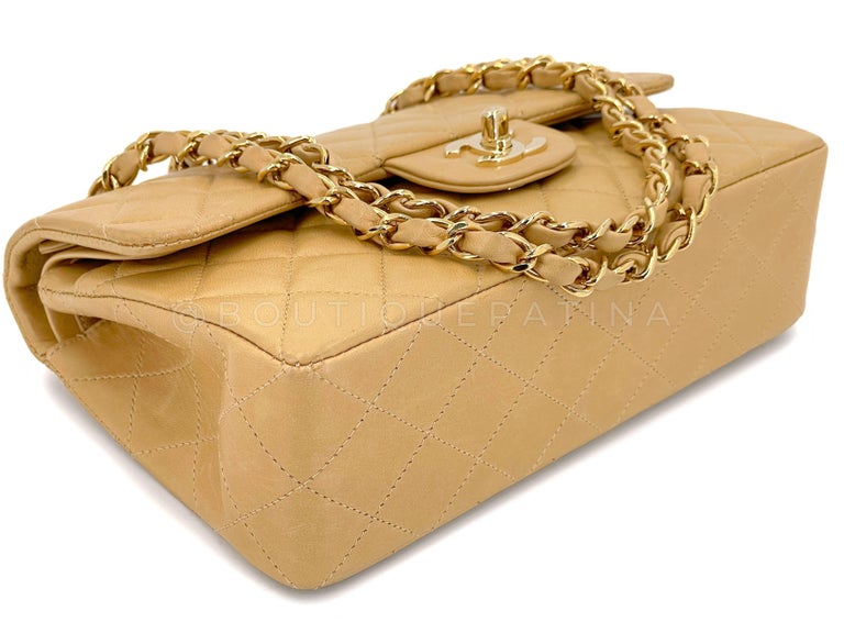 Chanel 2002 Vintage Beige Small Classic Double Flap Bag 24k GHW ...
