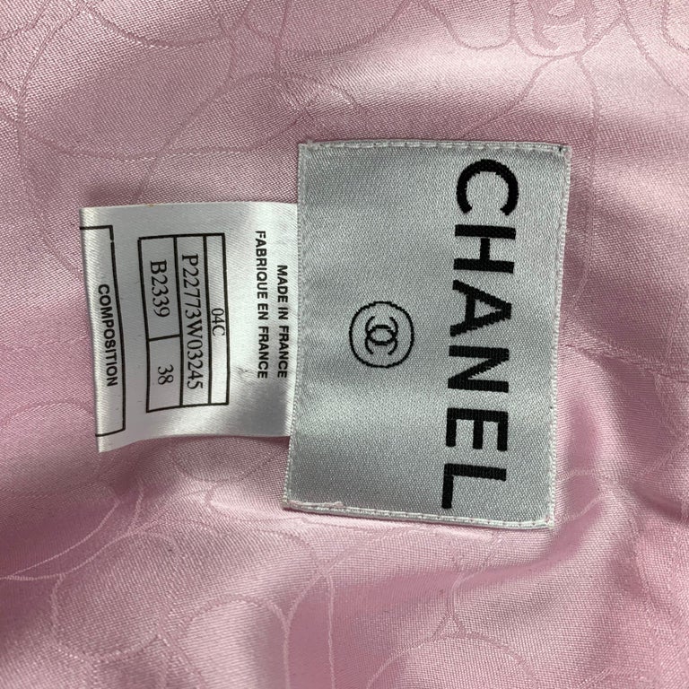 CHANEL 2004 Size 6 Pink Boucle Polyamide Bend Jacket For Sale at 1stDibs