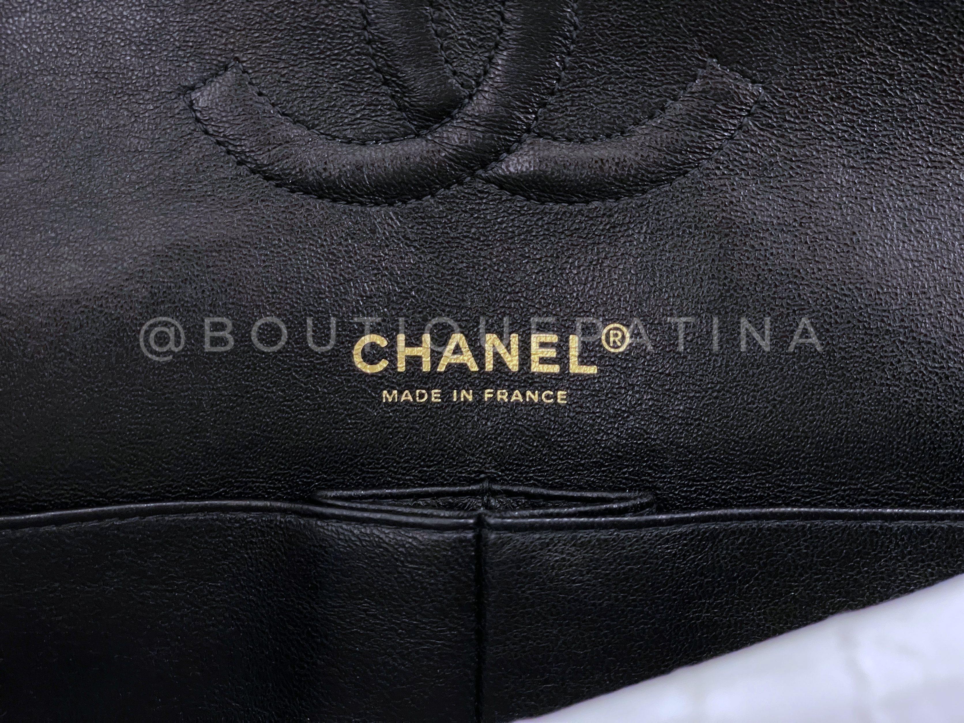 Chanel 2004 Vintage Tweed Classic Double Flap Bag Beige Black 24k GHW ...