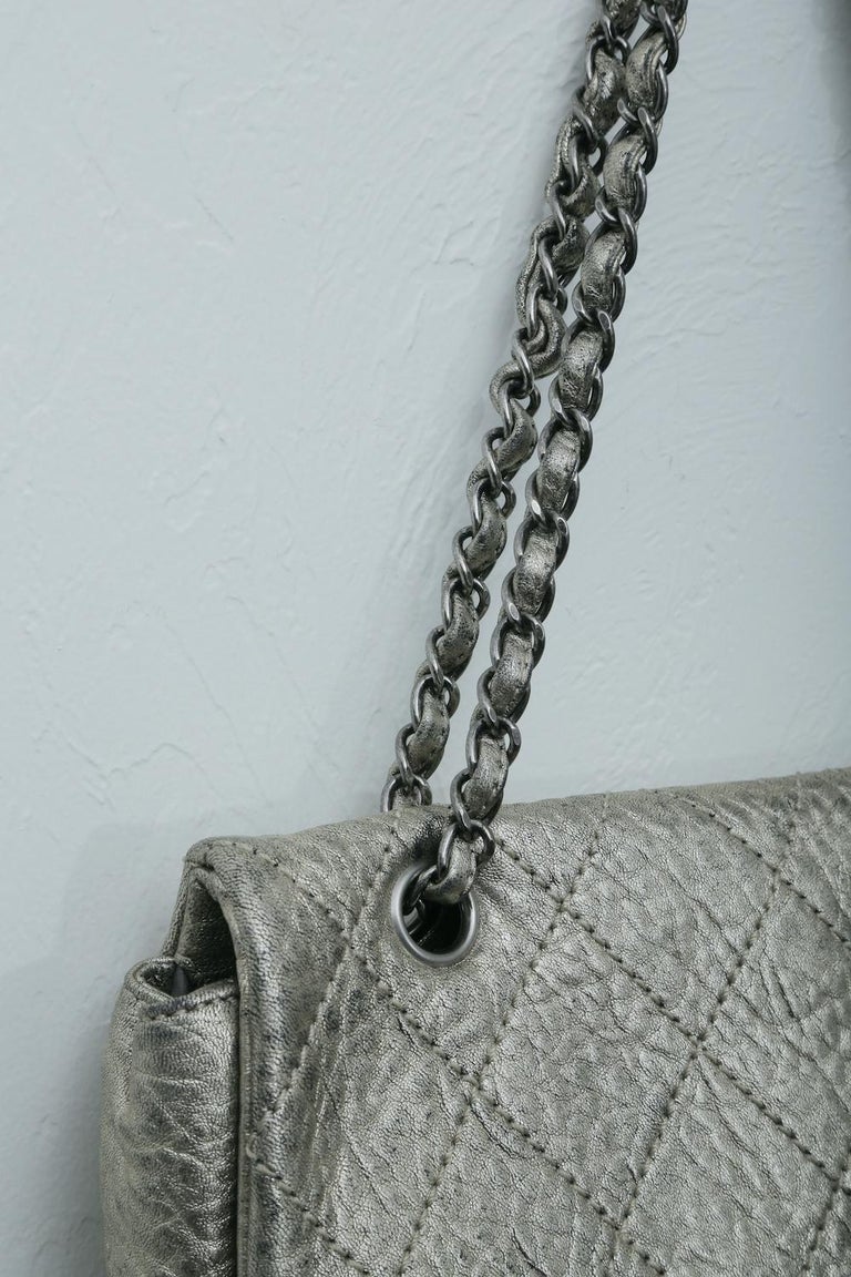 Chanel 2006 Distressed Gold Single Flap Bag with Ruthenium Hardware For ...