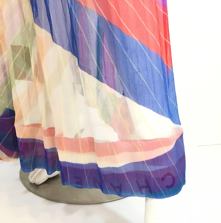 Chanel Chiffon Silk Print Caftan Gown, 2006 at 1stDibs