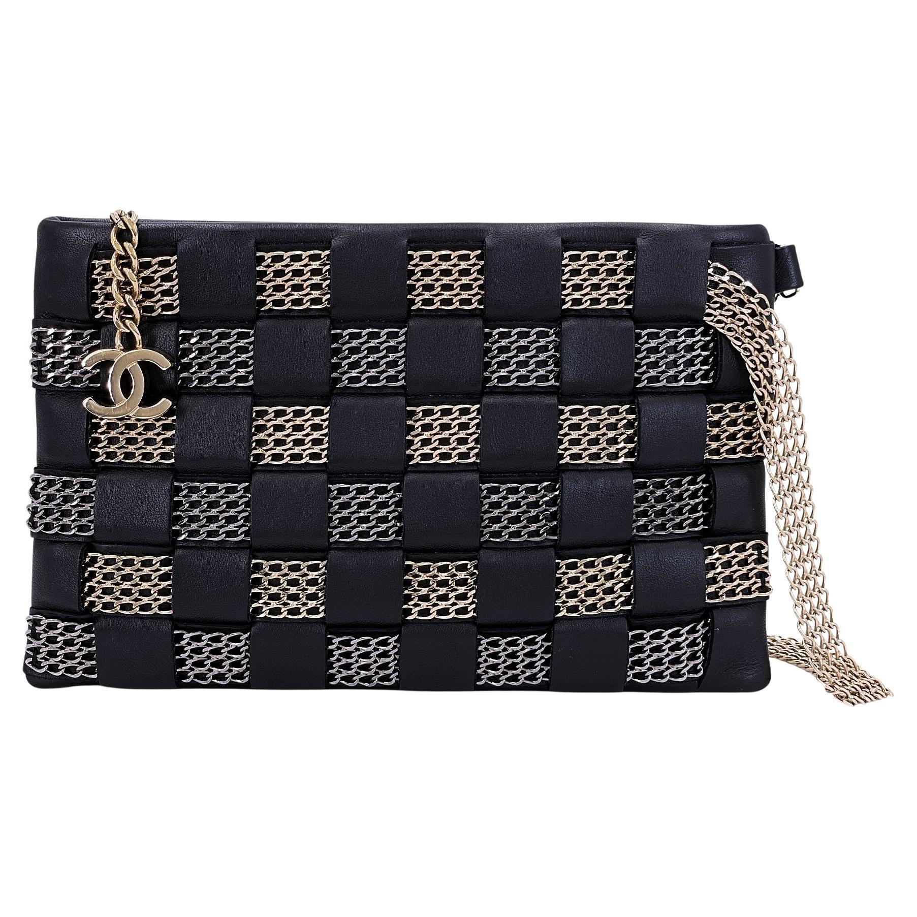 Chanel 2006 Vintage Woven Chain Weave Evening Clutch Bag 24k GHW 68037 ...