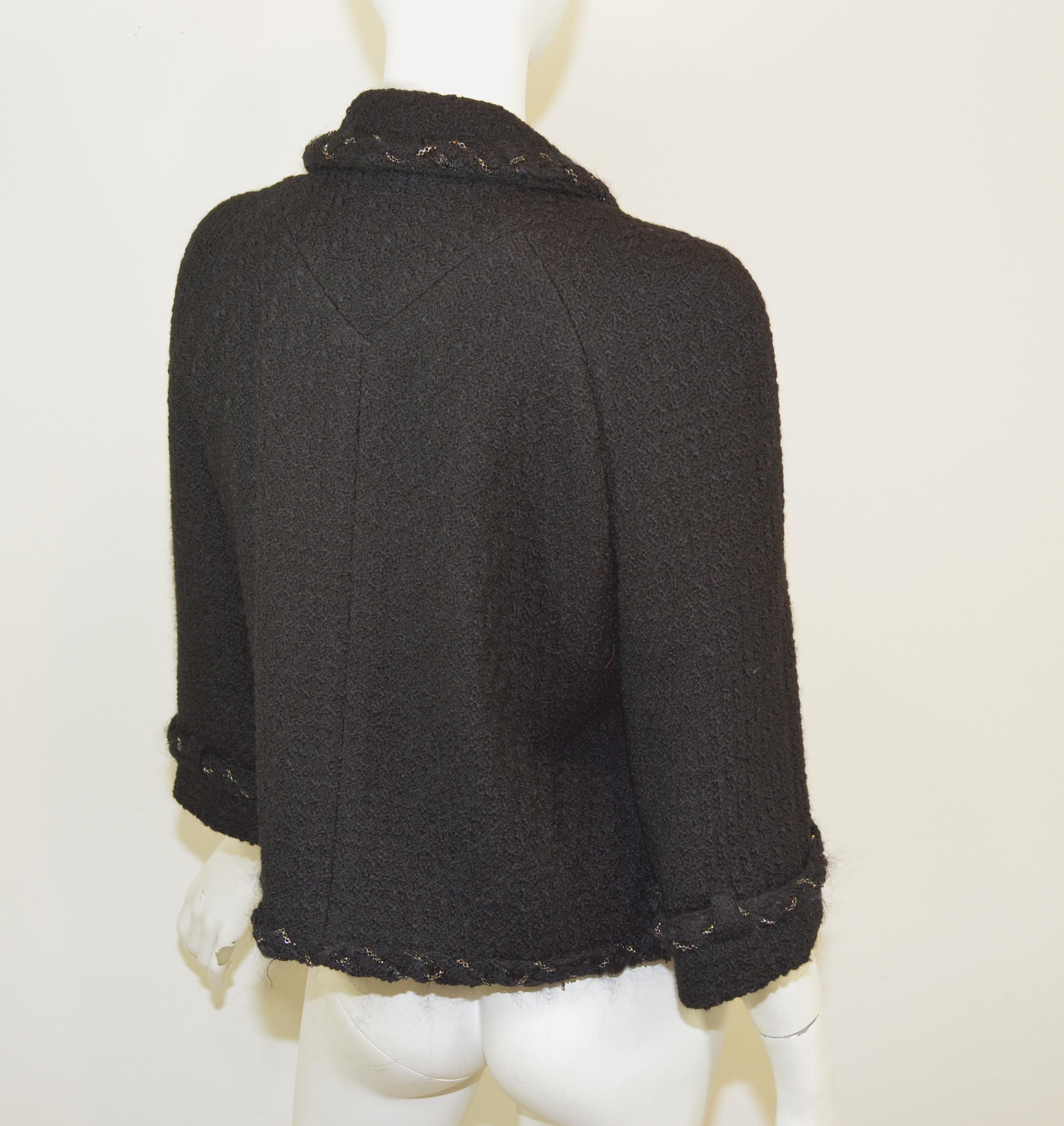 Chanel 2007 A Chain Trim Tweed Jacket at 1stDibs | chanel jacket chain ...