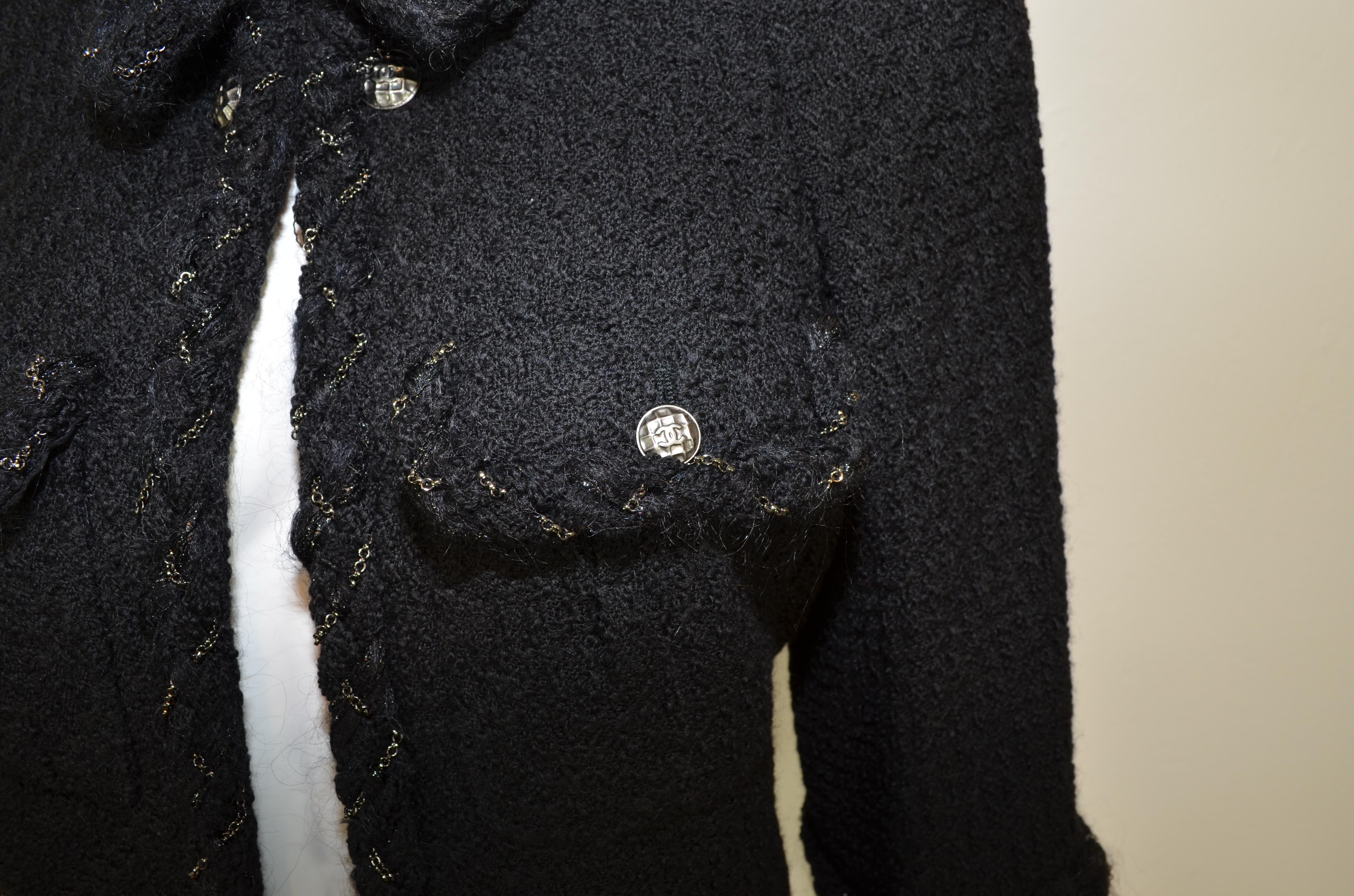 Chanel 2007 A Chain Trim Tweed Jacket at 1stDibs | chanel jacket chain ...