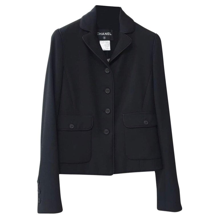 Chanel 2008 Black Wool Blazer Jacket at 1stDibs